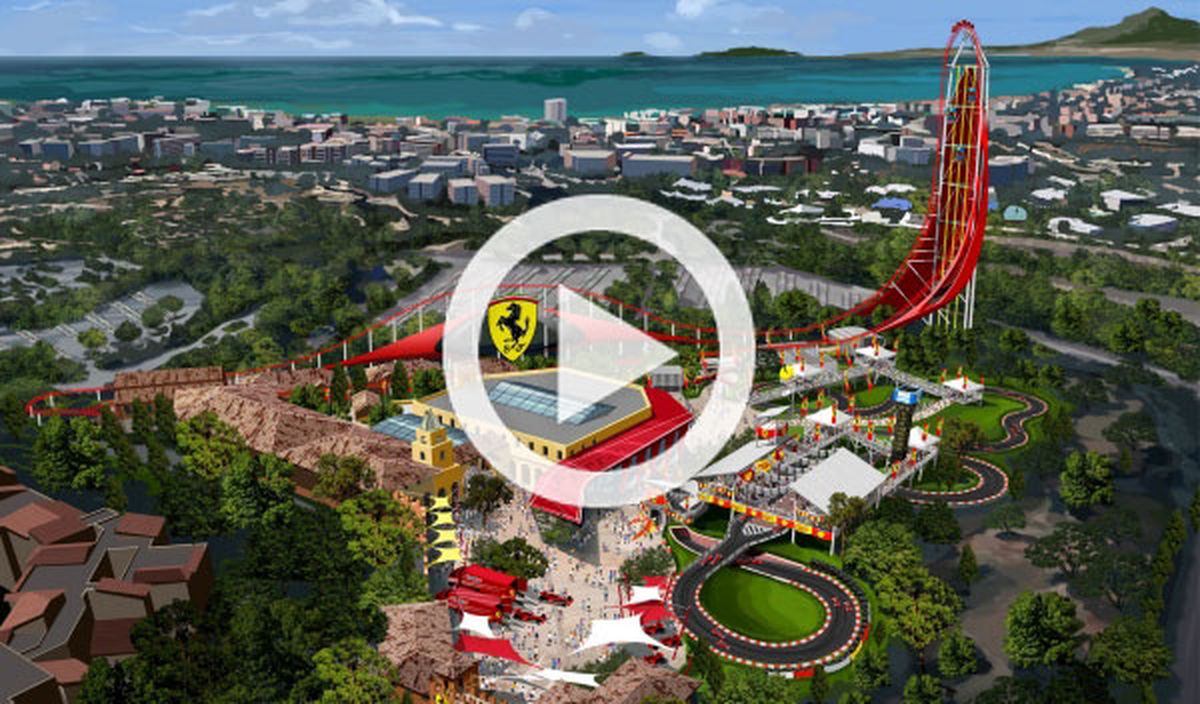 Vídeo: paseo virtual por Ferrari Land, el parque de Ferrari