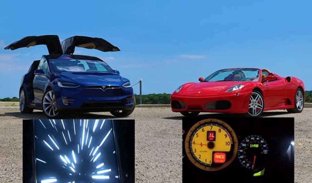 Vídeo: Tesla Model X vs Ferrari F430