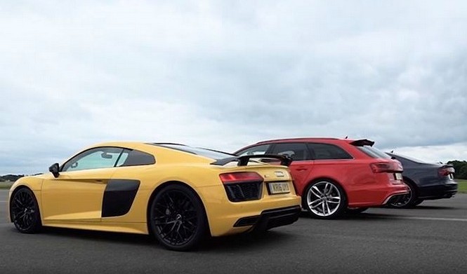 Drag Race: Audi R8 VS S8 VS RS6 Avant… ¡Toma! -- Autobild.es
