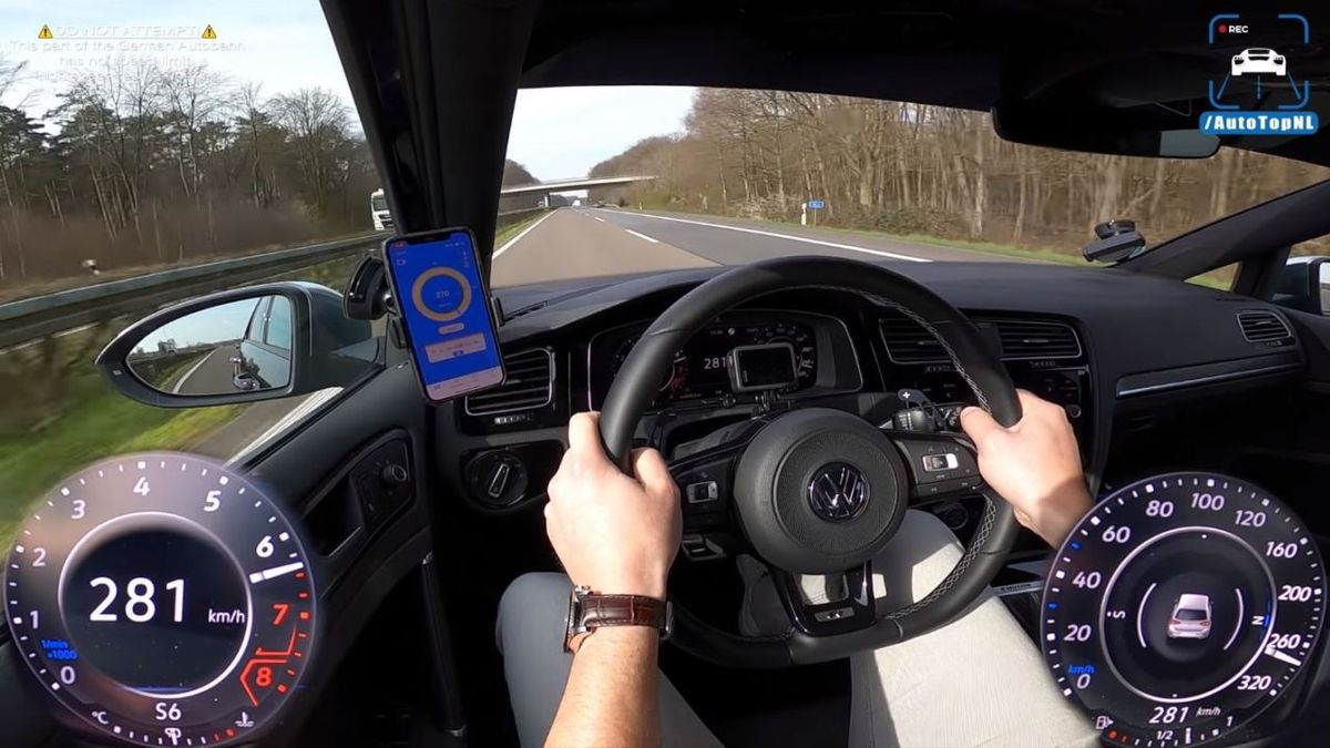 Vídeo: así alcanza los 288 km/h el Volkswagen Golf R de 450 CV de Manhart