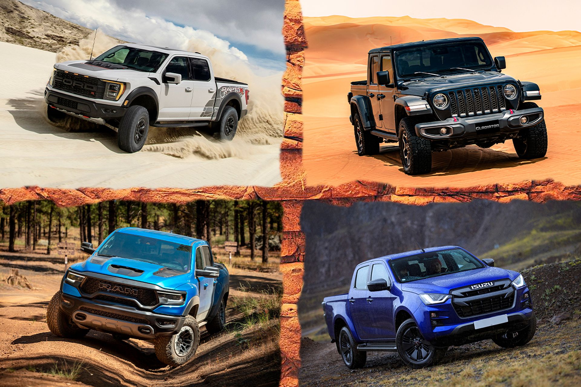 Los tres grandes rivales del Ford Ranger: Jeep, Dodge e Isuzu