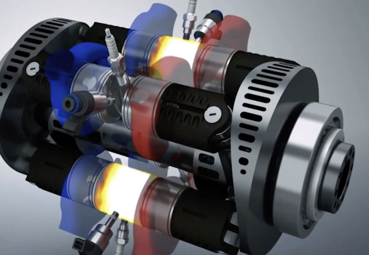 VÍDEO: InnEngine E-REX, el motor español de 8 pistones opuestos que ...