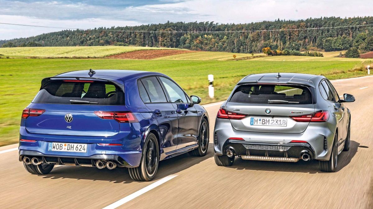 Comparativa del BMW M135i xDrive vs VW Golf R: rabia en la clase compacta